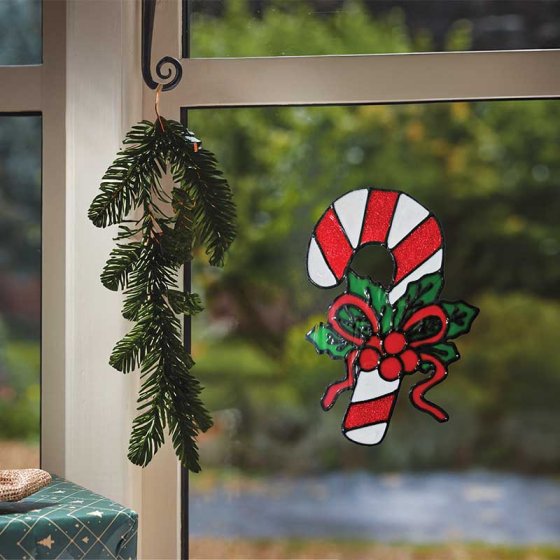 25cm Candy Cane Window Sticker – Whitakers Garden Centre