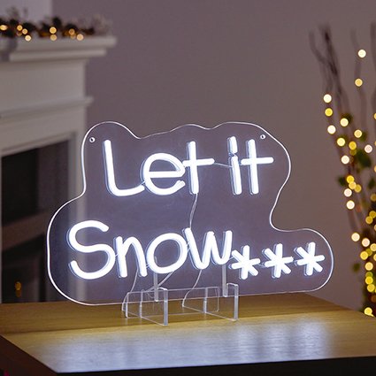 40cm Let It Snow Lit Neon Sign – Whitakers Garden Centre