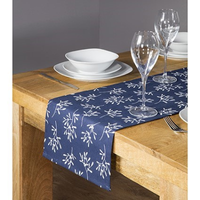 2m Blue Mistletoe Table Runner